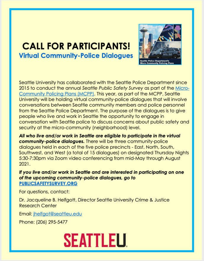 Seattle University Releases 2020 Public Safety Survey - SPD Blotter